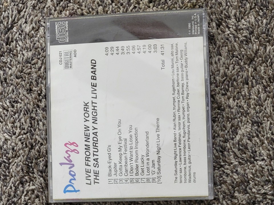 ProJazz Live from New York The Saturday Night Live Band CD 1986 Jazz | eBay