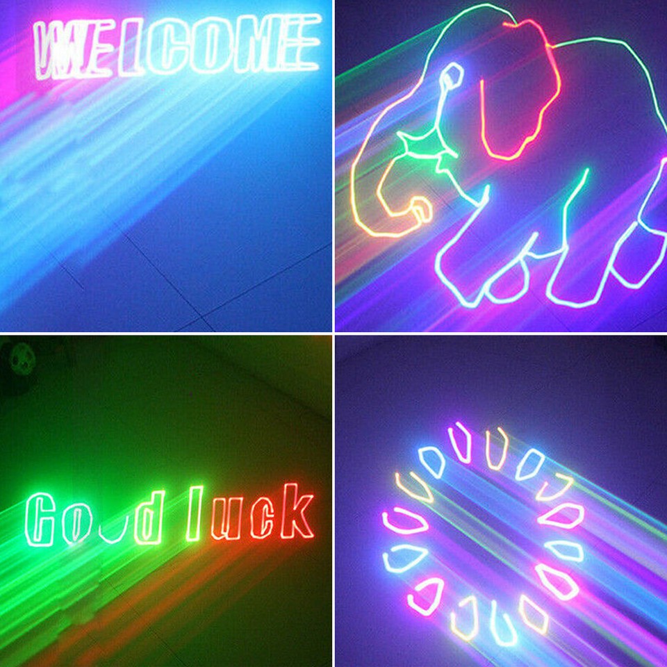 2000mW RGB Full Color DMX-512 3D Animation Laser DJ Light party Laser ...