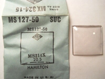 SUC MS127-50 Watch Crystal Ft 1937 Hamilton Heyward - 21.4 x 20.5 mm ...