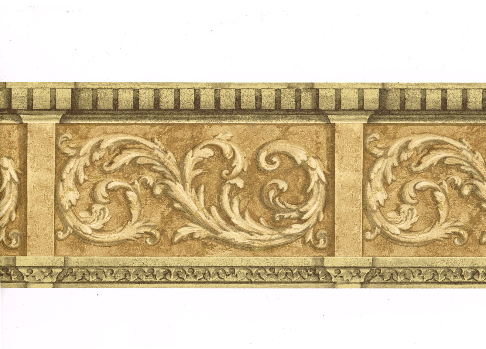Architectural Gold Golden Tan Acanthus Leaf Scroll Molding Wallpaper ...