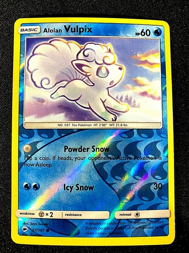 POKEMON CARD VULPIX REVERSE HOLO 27/147 NO 037 FOX POKEMON TCG CCG NM ...