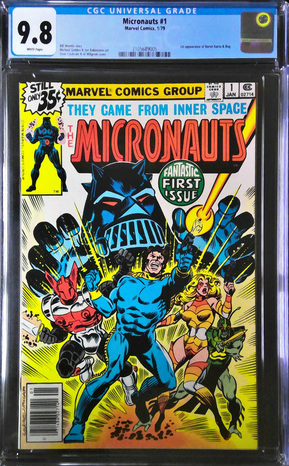 Micronauts (1979) #1 CGC NM/M 9.8 White Pages 1st Baron Karza and Bug ...