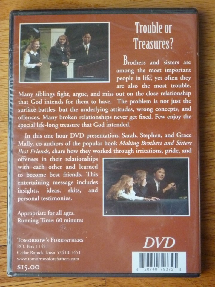 New Making Brothers and Sisters Best Friends DVD Sarah Stephen Grace ...
