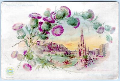 1893 CLARK'S ONT SPOOL COTTON THREAD SCOTLAND THISTLE EDINBURGH ...