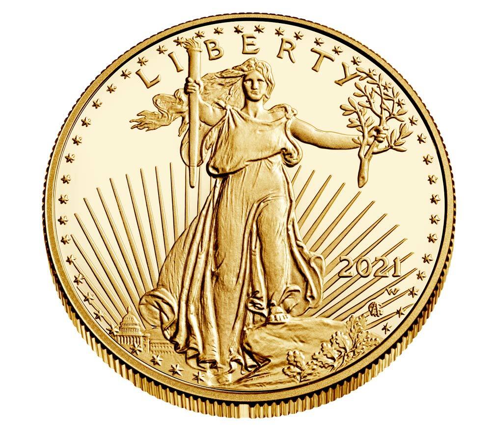 2021-W 1 Oz New American Eagle One Ounce Gold Proof Coin (21EBN)Type 2 ...