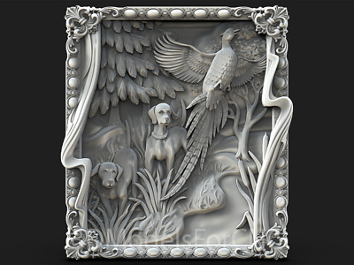 3D Model STL File for CNC Router Laser & 3D Printer Hunting Dogs 1 | eBay