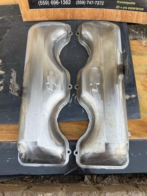 348 409 Chevy Chevrolet valve covers Impala SS Biscayne Bel Air. Chrome ...