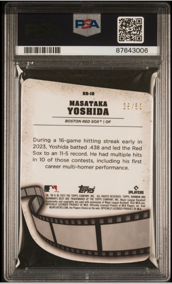2023 BOWMAN'S BEST REEL TO REEL DIE-CUTS MASATAKA YOSHIDA LAVA #/50 PSA ...