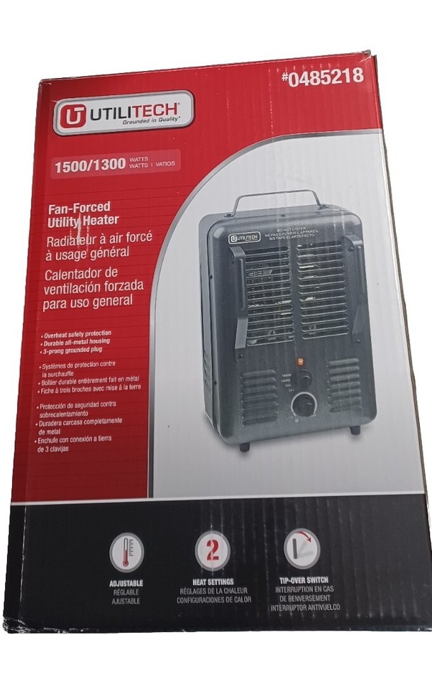 Utilitech H-3103 # 0485218 1500/1300 Watt Fan Forced Utility Heater | eBay