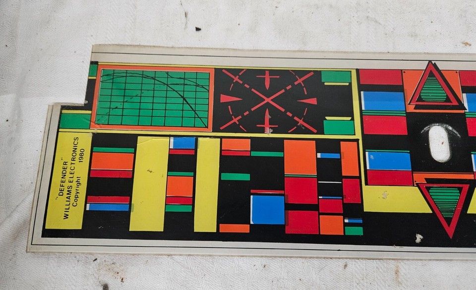 1980 Williams DEFENDER Cocktail Arcade Game Control Panel Plexi OVERLAY ...