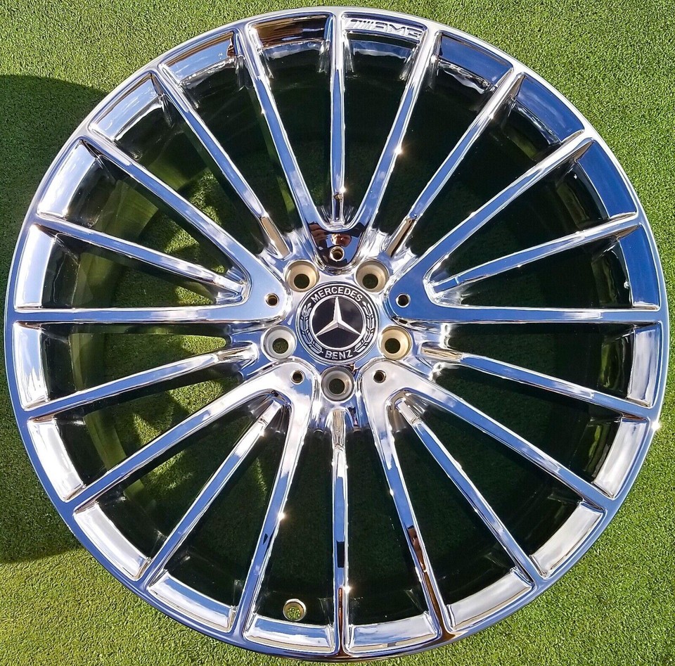 4 Factory Maybach S680 Chrome Wheels 21 inch OEM Mercedes Benz AMG S580 ...