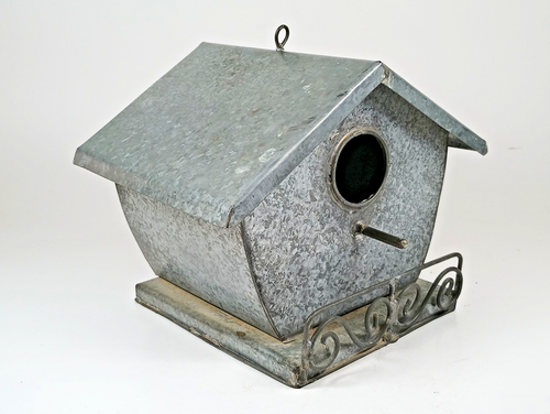 Small Galvanized Metal Bird House. 6" X 5.25" X 5", with Hang Loop. | eBay