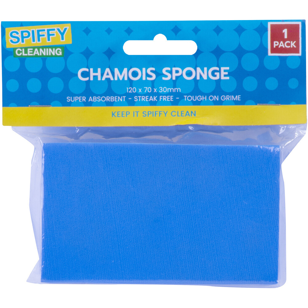 5x Spiffy Cleaning Blue Home/Kitchen 12x7cm Super Absorbent Chamois ...