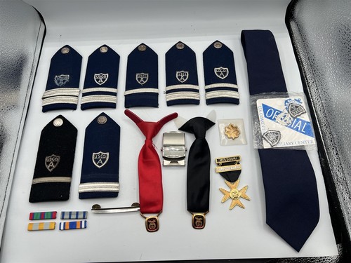 US COAST GUARD & SHRINERS LOT RANK SHOULDER BOARDS MEDAL PINS TIES ...