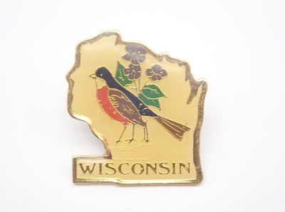 Wisconsin American Robin State Bird Vintage Lapel Pin | eBay