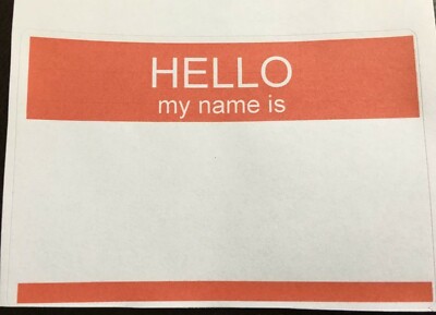100 RED "HELLO MY NAME IS" NAME TAGS LABELS BADGES STICKERS - Self ...
