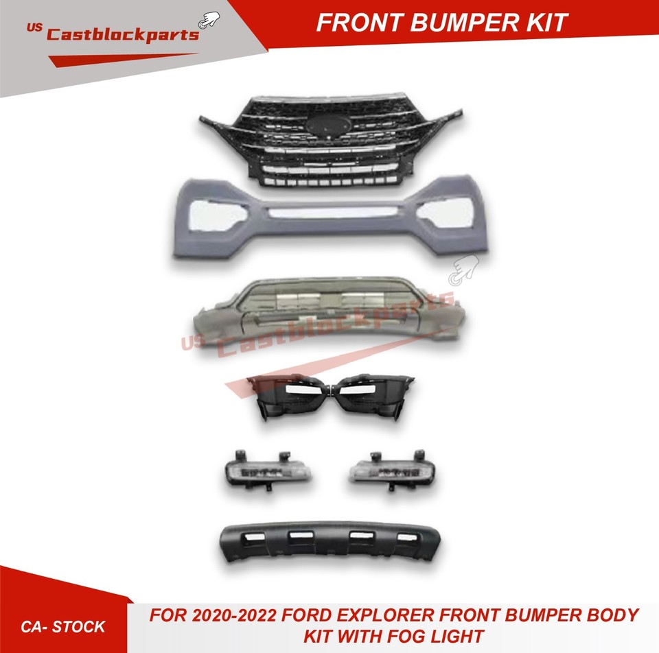 For 2020 2021 2022 2023 Ford Explorer Front Bumper Body Kit With Fog ...