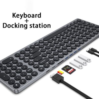 RGB Backlit Wired Keyboard USBC Hub3.0 SD Docking Station For Laptop ...