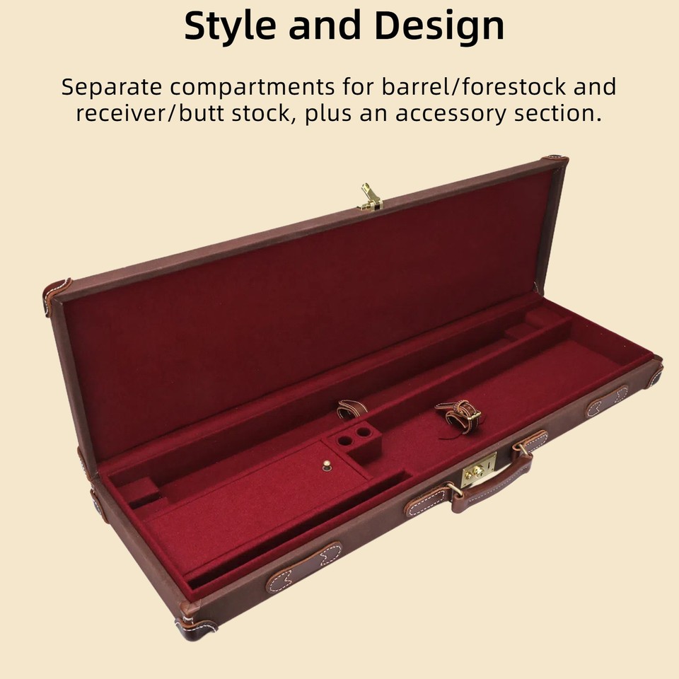 Tourbon Firearm Hard Case Shotgun Takedown Box Copper Lock-Red Flannel ...