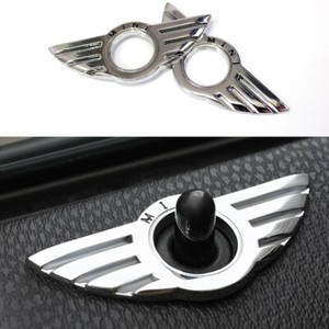 2x For MINI Cooper Chrome Door Pin Lock Wing JCW Badge 3D Emblem R50 ...