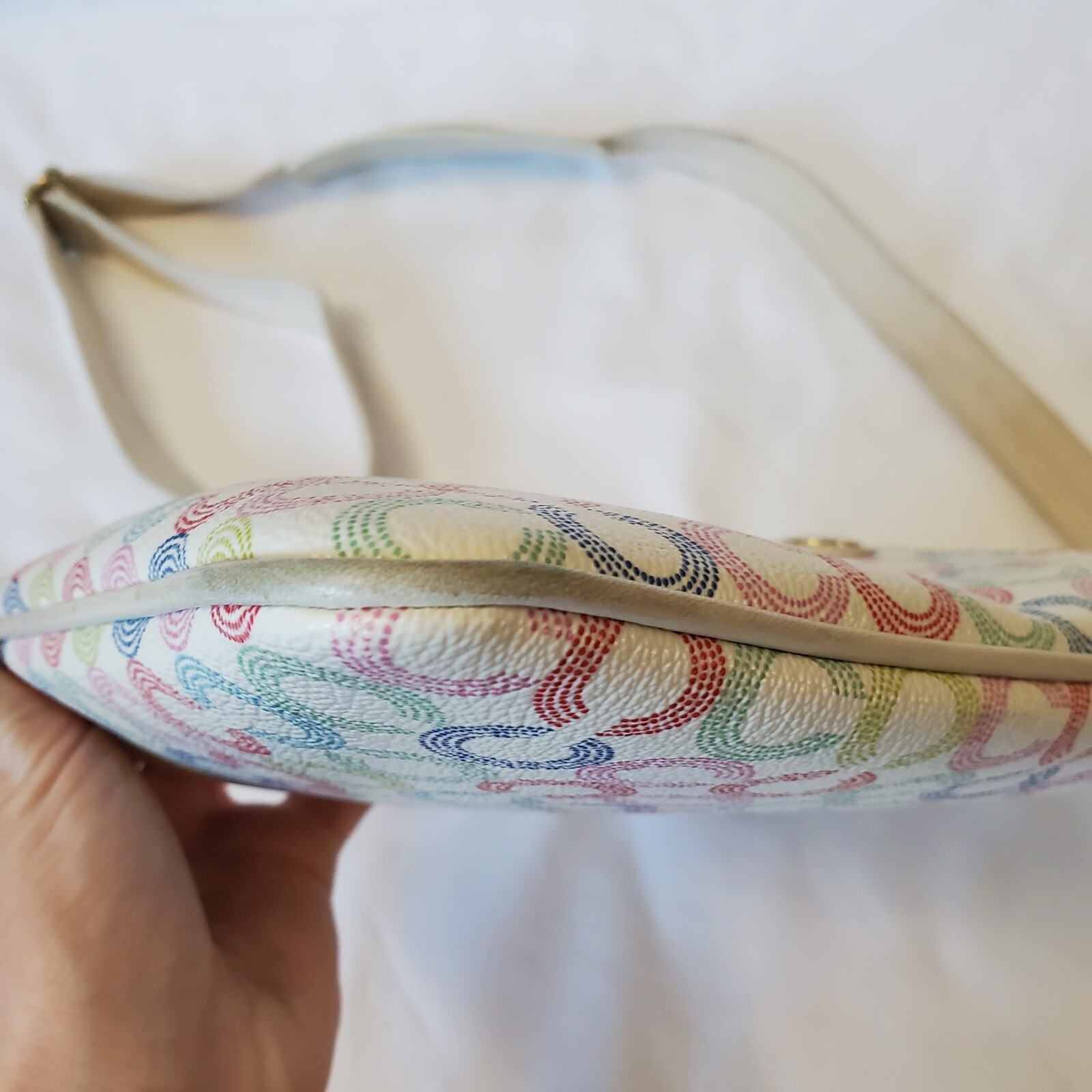 Coach Ivory, Multi-Colored Signature Logo Waverly Cro… - Gem