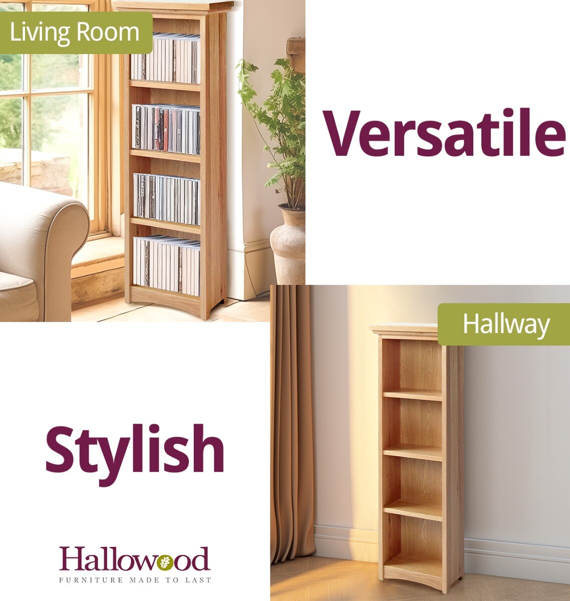 Oak CD DVD Media Storage Shelves Rack | Wooden Shelf Tower/Holder/Stand ...