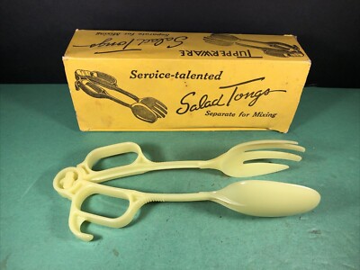 Vintage Tupperware | Salad Tongs With Box | Yellow Plastic | 1950s | eBay