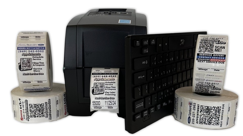 500 Oil Change Stickers Appointment QR Code, Service Info & Printer ...