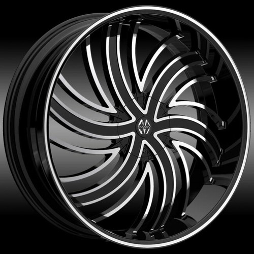 26" Inch Black Machine Massiv 924 Tsunami Wheels Rims 5x115 5x120 5x114 ...
