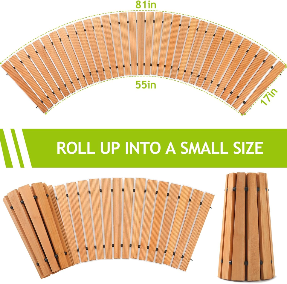 2 Pack Wooden Garden Pathway Roll Out Walkway Outdoor Path Wood ...