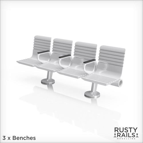 051 | Modern Benches (3 Pack) - 00 Gauge | eBay UK