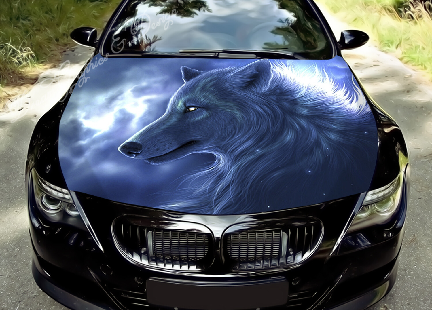 Wolf Car Hood Wrap Decal Vinyl Sticker Full Color Graphic Fit Any Car ...