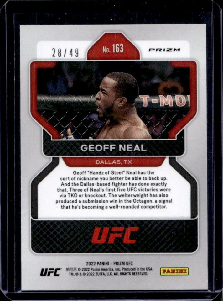 2022 Prizm UFC Geoff Neal Teal Prizm #28/49 | eBay