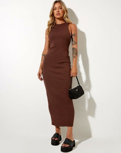 Motel Rocks Sarves Abito IN Costina Profondo Mogano (MR52) | eBay