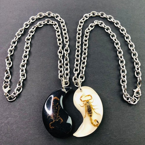 Set of 2 Scorpions Yin Yang Necklace Couple Yinyang Choker Stainless ...