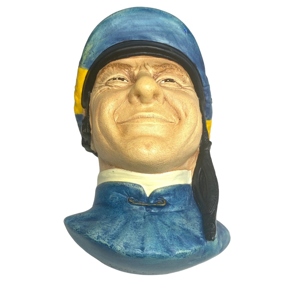 Bosson JOCKEY Head Bust 1990 England Chalkware RARE 1st Edition SPLIT ...