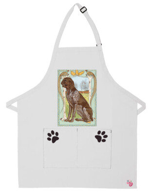 German Shorthaired Pointer Dog Apron Two Pocket Bib Apron with Adj Neck ...