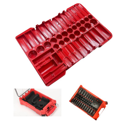 Milwaukee 3/8" Drive Impact Socket Organizer Insert 43PC Packout Tray ...