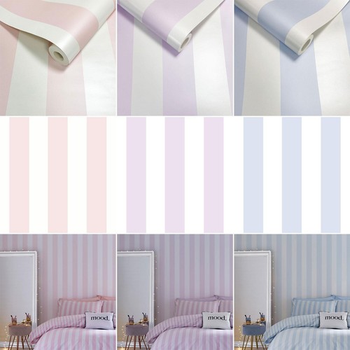 Muriva Sassy B Stripe Wallpaper Classic Stripes Shiny Washable - Choose ...