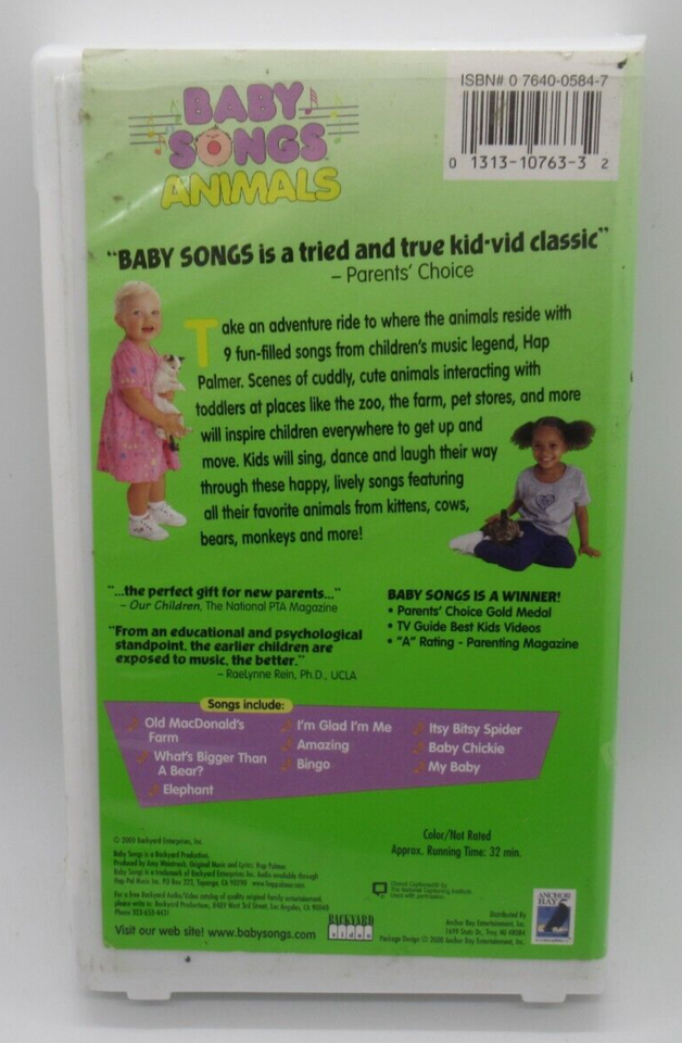 BABY SONGS: ANIMALS - SING DANCE & LAUGH VHS VIDEO, ZOO FARM PET STORES ...