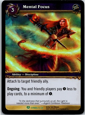 World of Warcraft Card Game Mental Focus Citadel 6/30 CCG TCG WOW | eBay