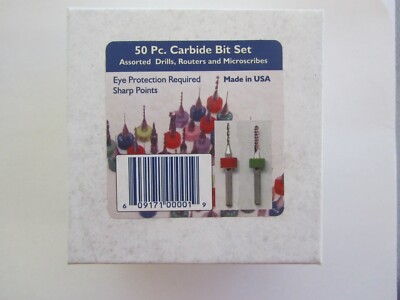 50 Piece Carbide Bit Set Made in USA Assorted Drills, Routers and ...