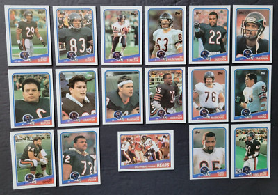 CHICAGO BEARS TEAM SET 1988 TOPPS FOOTBALL CARDS NrMt-MINT No Wax Mark ...