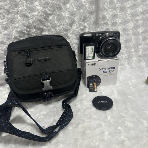 Sony Alpha NEX-3 14.2MP Digital Mirrorless Camera Black W/Case & Lens ...