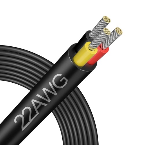 22 Gauge Electrical Wire 3 Conductor, 22AWG 50FT PVC Stranded, 22/3 Low ...