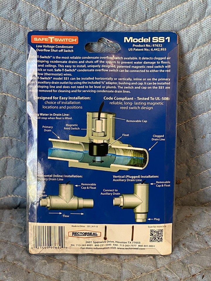 Safe-T-Switch SS1 Condensate Float Switch | eBay