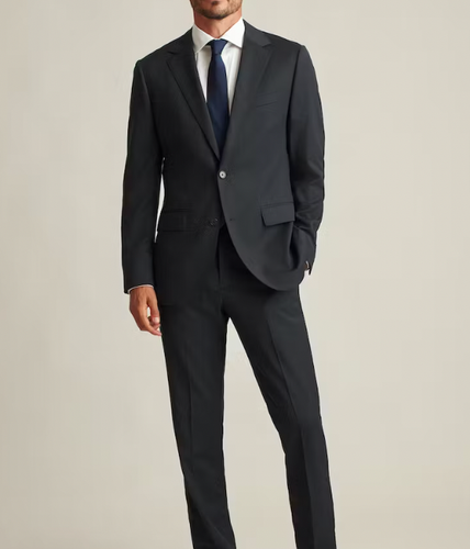 2022 JOS A BANK *SIGNATURE COLLECTION* Solid Black Full Suit 40R Wool ...