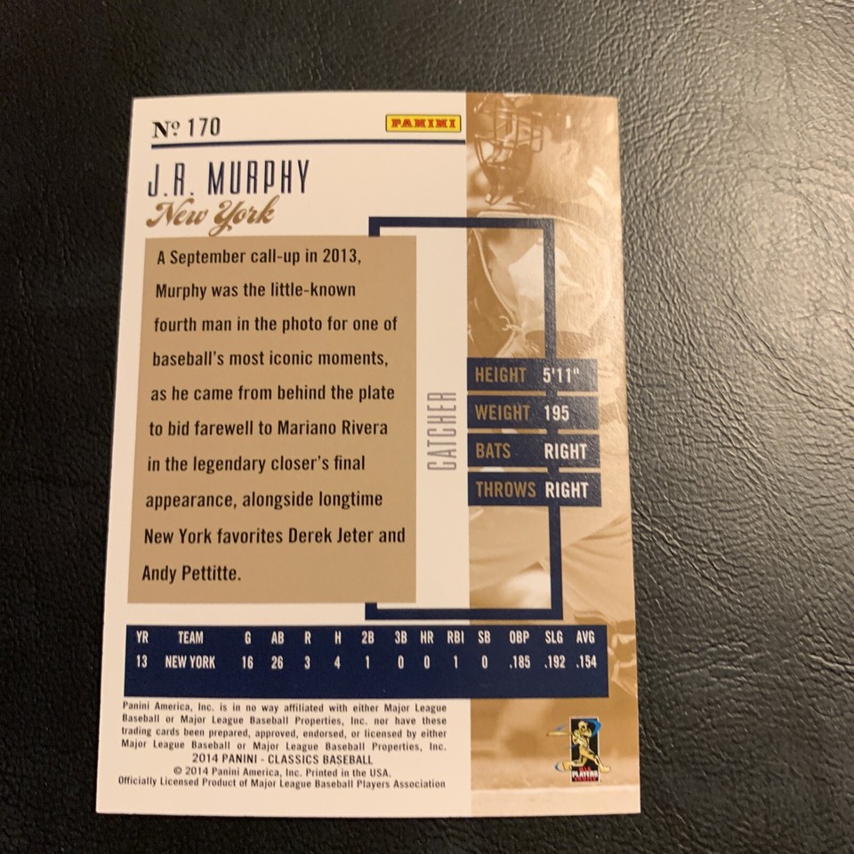 #170 J R Murphy 2014 Panini Classics timeless tributes/149,, B38b | eBay
