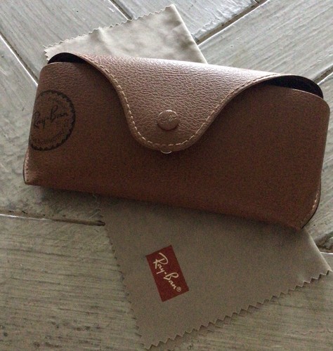 Ray Ban -Store Display Item- Semi Hard-Brown-Snap-Leather-Case & Cloth ...