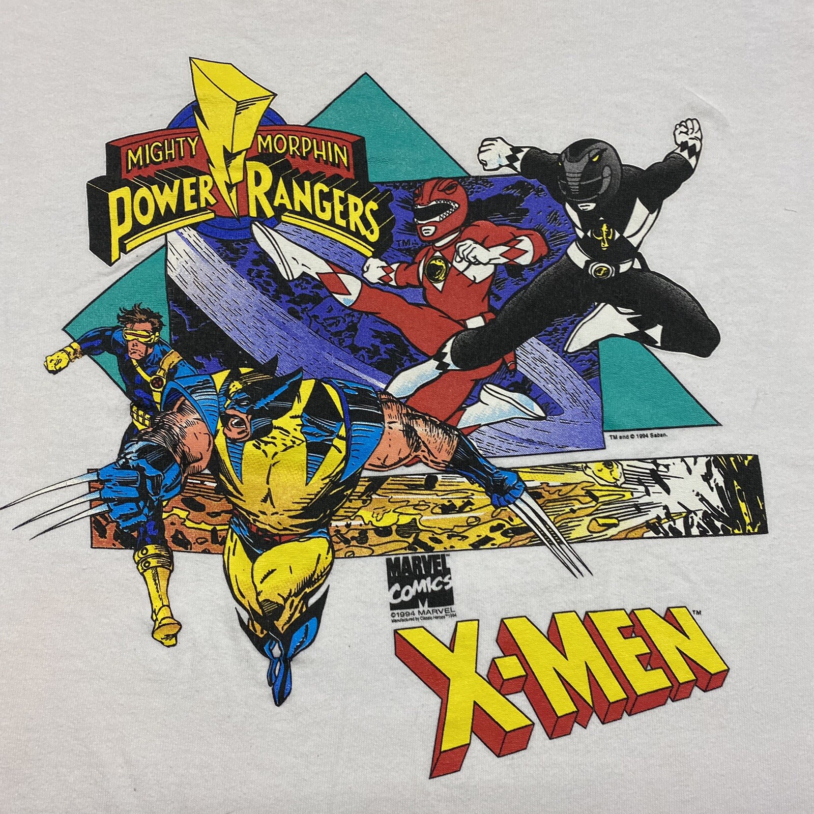 Mighty Morphin Power Rangers X-Men 1994 T-Shirt Men's… - Gem